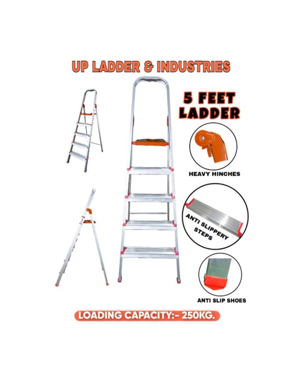 5 Feet Full Ms Baby Ladder ( 5 Step) - Iron Aluminium Ladder